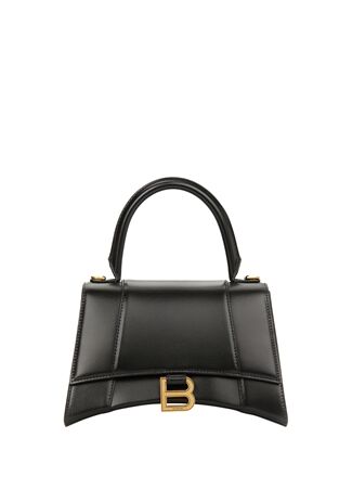 Balenciaga Kadın Hourglass Siyah Deri Omuz Çantası EU Balenciaga Kadın Hourglass Siyah Deri Omuz Çantası EU
