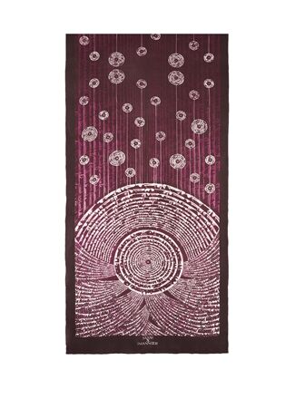 Imannoor Kadın C-life Mor Desenli İpek Şal EU