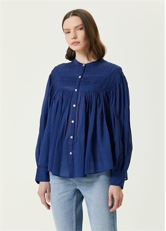 Etoile Isabel Marant Kadın Plalia Lacivert Pili Detaylı Bluz 36 FR Etoile Isabel Marant Kadın Plalia Lacivert Pili Detaylı Bluz 36 FR