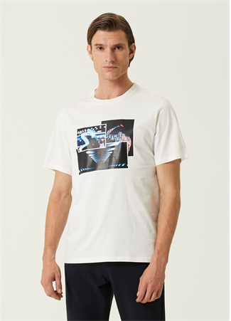 Network Erkek Slim Fit Beyaz Baskılı T-shirt Bej S EU Network Erkek Slim Fit Beyaz Baskılı T-shirt Bej S EU