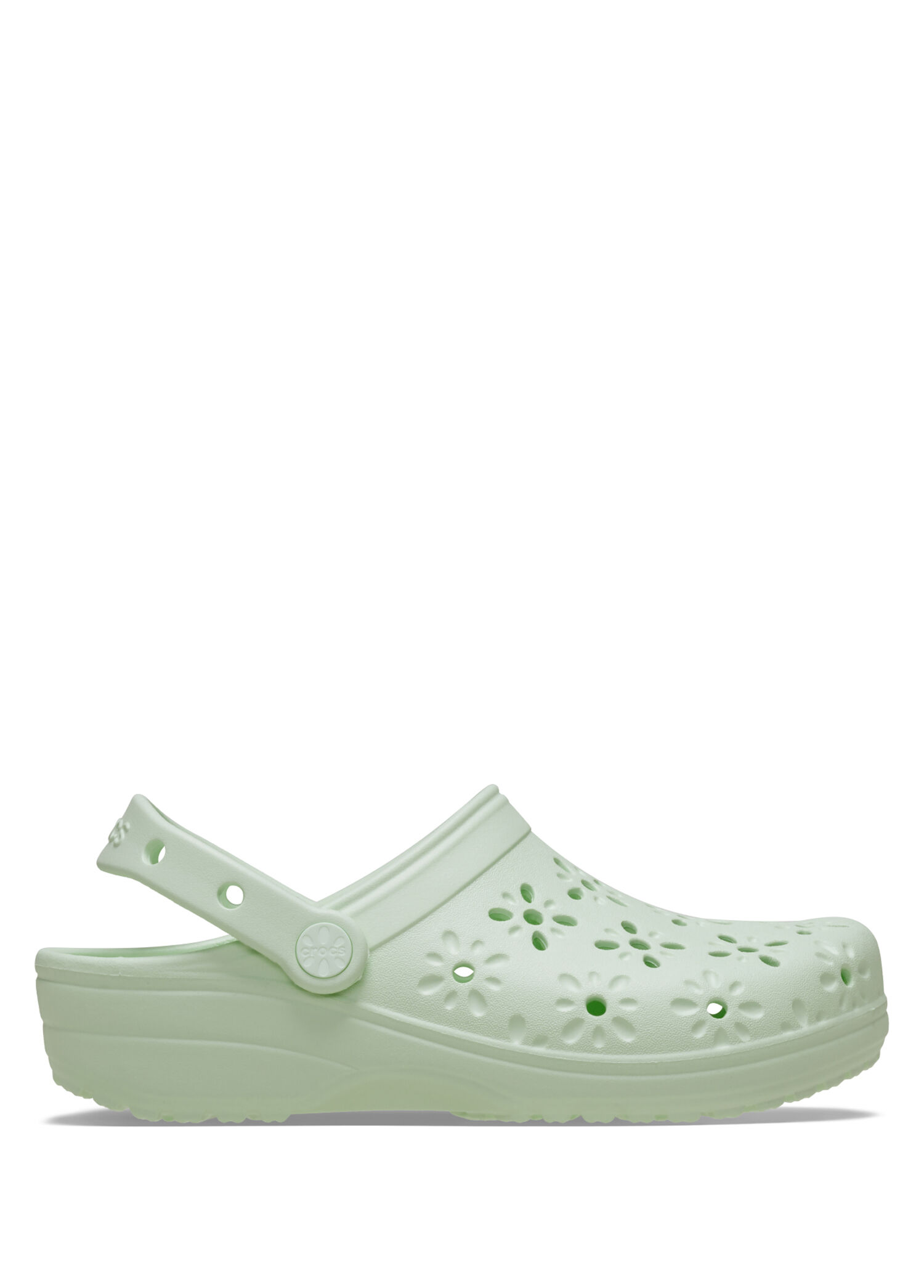 Crocs - Classic Floral Cut Out Kadın Terlik - Su Yeşili