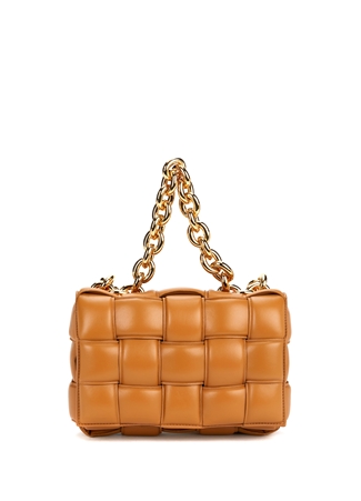 Bottega Veneta Kadın Chain Casette Taba Deri Çapraz Çanta Turuncu EU Bottega Veneta Kadın Chain Casette Taba Deri Çapraz Çanta Turuncu EU