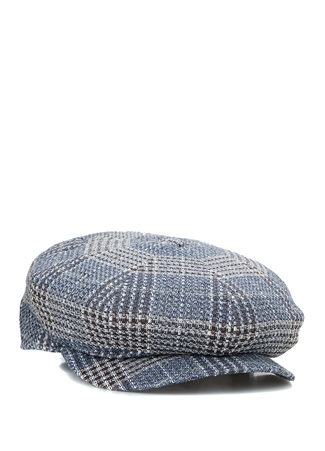 Doria Erkek Gri Mavi Ekose Desenli Şapka 57 EU Doria Erkek Gri Mavi Ekose Desenli Şapka 57 EU