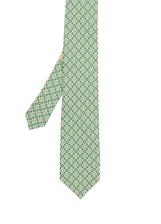 Salvatore Ferragamo Erkek Yeşil Mikro Geometrik Desenli İpek Kravat EU Salvatore Ferragamo Erkek Yeşil Mikro Geometrik Desenli İpek Kravat EU