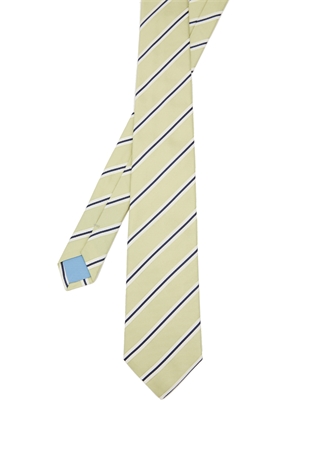 Tino Cosma Erkek Bej Verev Çizgili İpek Kravat EU Tino Cosma Erkek Bej Verev Çizgili İpek Kravat EU