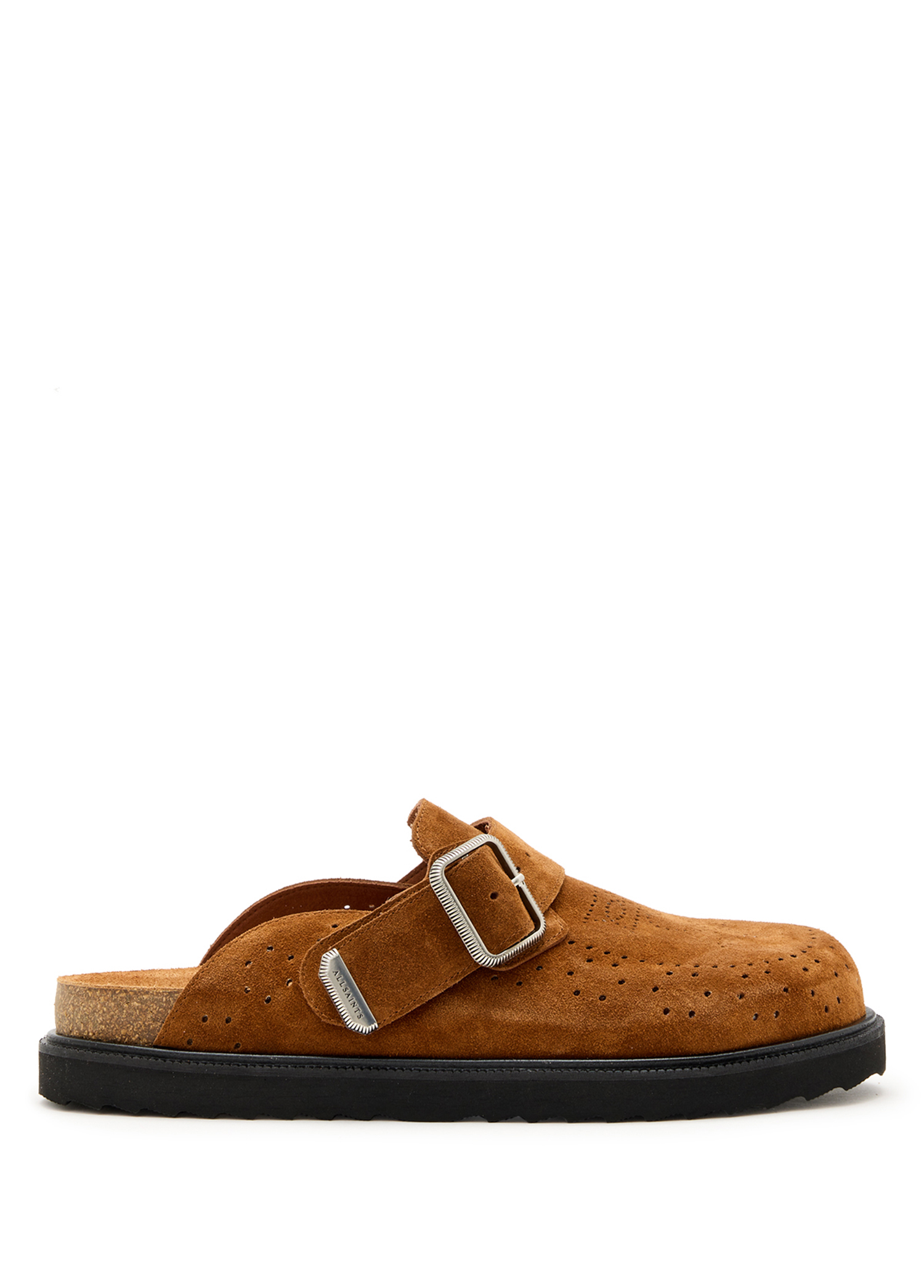 Brown AllSaints Brown Men Randal Tan Men's Suede Slippers 1726516 | Beymen