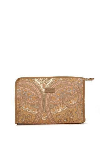 Etro Kadın Bej Etnik Desenli Makyaj Çantası EU
