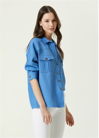 Network Kadın GÖMLEK Mavi S EU