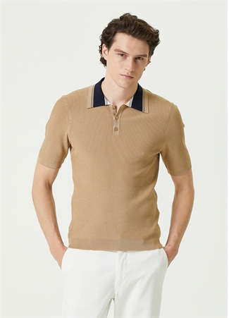 Sandro Erkek Bej Polo Yaka Kısa Kollu Triko S Eu Sandro Erkek Bej Polo Yaka Kısa Kollu Triko S Eu