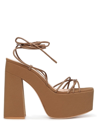 Gianvito Rossi Kadın Kamel Platformlu Deri Sandalet Kahverengi 35 EU