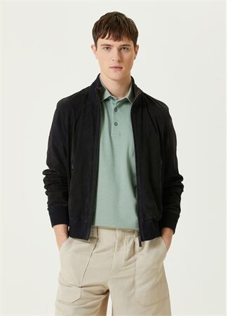 Zegna Erkek Lacivert Süet Mont 52 It