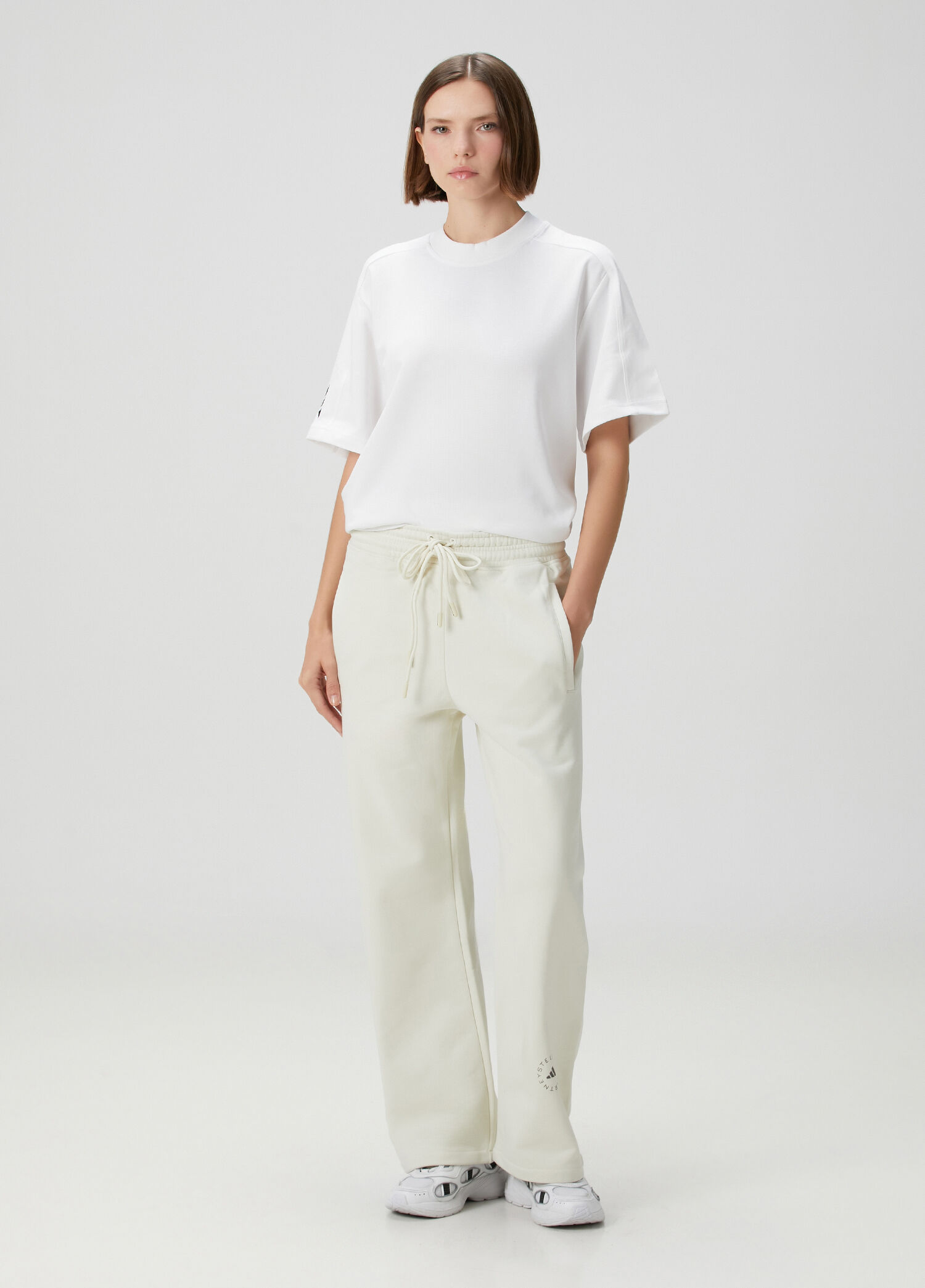 Adidas by Stella McCartney - by Stella Mccartney Beyaz Eşofman Altı - Bej