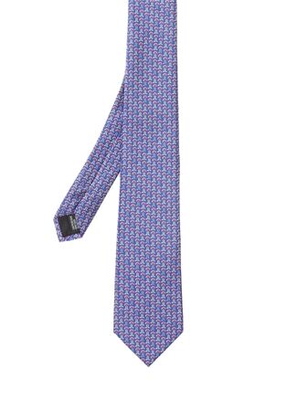 Lanvin Erkek Mavi Mikro Desenli İpek Kravat Eu