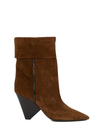 Kadın Kahverengi Logo Detaylı Süet Bot 36 EU