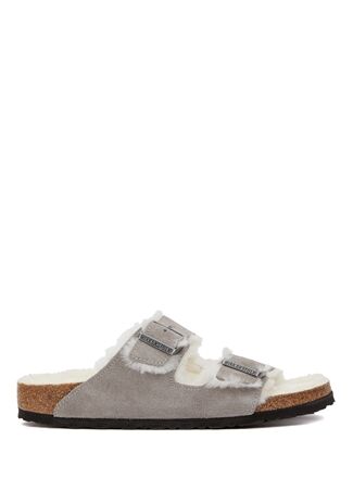Birkenstock Kadın Arizona Shearling Taş Süet Terlik Gri 35 EU Birkenstock Kadın Arizona Shearling Taş Süet Terlik Gri 35 EU