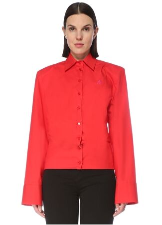 The Attico Kadın Kırmızı Polo Yaka Gömlek 42 IT