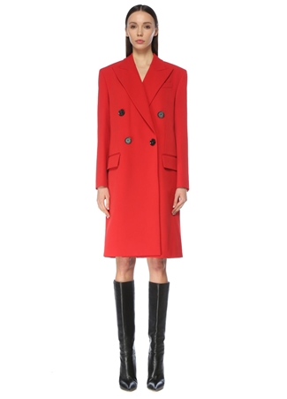 Proenza Schouler Kadın Kırmızı Kırlangıç Yaka Kruvaze Palto 2 US Proenza Schouler Kadın Kırmızı Kırlangıç Yaka Kruvaze Palto 2 US