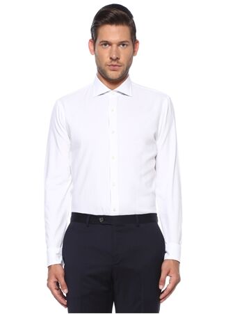 Pal Zileri Erkek Beyaz Modern Yaka Gömlek 37 IT
