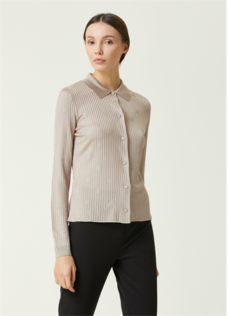 Fendi Kadın Gri Polo Yaka Düğmeli Kazak 40 IT Fendi Kadın Gri Polo Yaka Düğmeli Kazak 40 IT