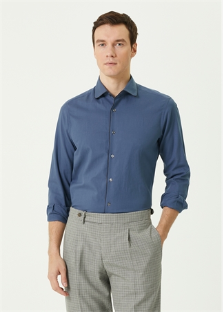 Pal Zileri Erkek Mavi Biyeli Gömlek Lacivert 40 IT Pal Zileri Erkek Mavi Biyeli Gömlek Lacivert 40 IT