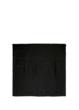Valentino Garavani Kadın Siyah Logo Desenli İpek Şal EU Valentino Garavani Kadın Siyah Logo Desenli İpek Şal EU