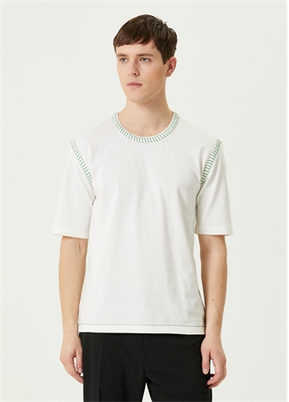 Bottega Veneta Erkek Krem Dikiş Detaylı T-shirt Beyaz Xs Eu Bottega Veneta Erkek Krem Dikiş Detaylı T-shirt Beyaz Xs Eu