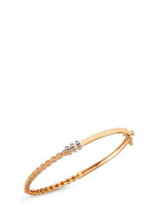 Collection-Selda Jewellery Kadın Pırlantalı Altın Rengi Bileklik EU