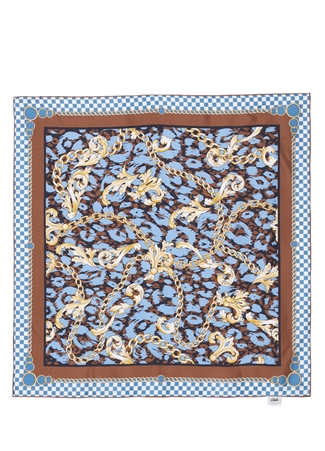 Beymen Club Kadın Mavi Şal Desenli 90x90 cm İpek Eşarp EU Beymen Club Kadın Mavi Şal Desenli 90x90 cm İpek Eşarp EU