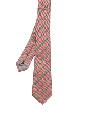 Pal Zileri Erkek Pembe Yeşil Verev Çizgili İpek Kravat Eu Pal Zileri Erkek Pembe Yeşil Verev Çizgili İpek Kravat Eu