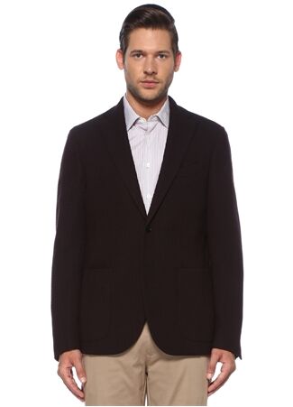 Pal Zileri Erkek Bordo Kelebek Yaka Dokulu Yün Ceket 50 IT