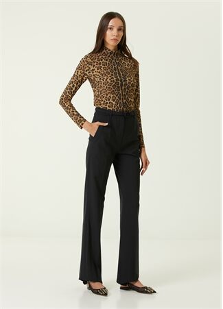 Valentino Kadın Straight Fit Lacivert Kemerli Pantolon 42 IT