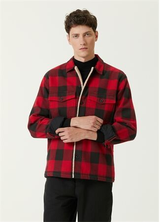 Allsaints Erkek Claypool Kırmızı Ekoseli Dış Gömlek XS EU