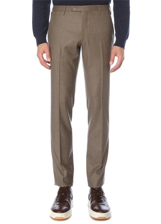 Rota Erkek Kahverengi Dar Paça Yün Pantolon 52 IT