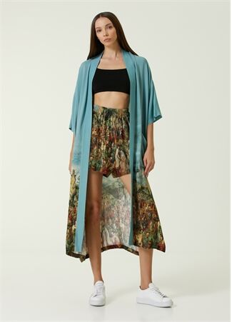 Agaleevic Kadın Desenli Şort Mavi S/M EU