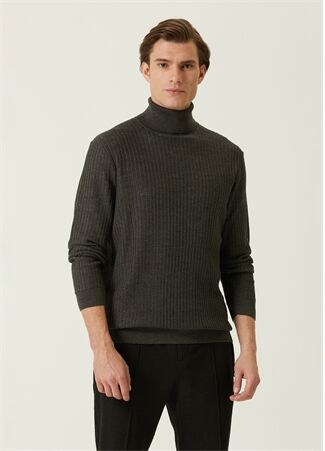 Network Erkek Slim Fit Gri Kazak S EU