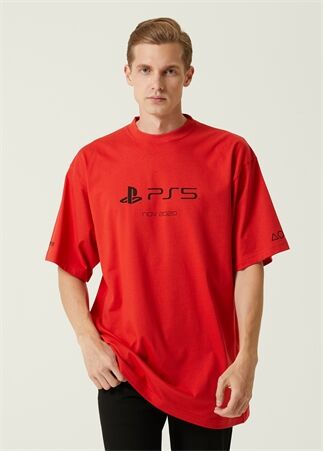 Balenciaga Erkek PlayStation Kırmızı Logolu T-shirt S EU Balenciaga Erkek PlayStation Kırmızı Logolu T-shirt S EU