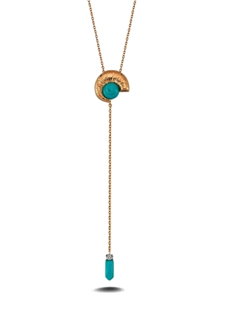 Melis Göral Kadın Memory İstiridye Formlu Taşlı Altın Rengi Kolye EU Melis Göral Kadın Memory İstiridye Formlu Taşlı Altın Rengi Kolye EU