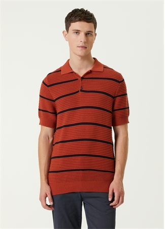 Palzileri Lab Erkek Turuncu Lacivert Polo Yaka Şeritli T-shirt 50 IT Palzileri Lab Erkek Turuncu Lacivert Polo Yaka Şeritli T-shirt 50 IT