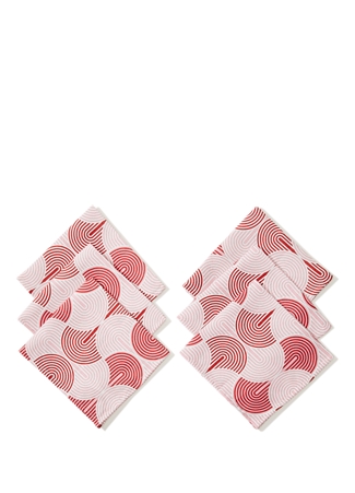 La Doublej Colorblocked 6lı Desenli Keten Peçete Seti Çok Renkli La Doublej Colorblocked 6lı Desenli Keten Peçete Seti Çok Renkli