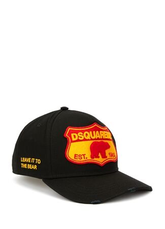 Dsquared2 Erkek Siyah Logo Patchli Şapka EU