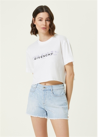 Givenchy Kadın Beyaz Logo Baskılı T-shirt S Eu Givenchy Kadın Beyaz Logo Baskılı T-shirt S Eu