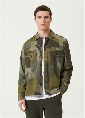 Allsaints Erkek Boulogne Haki Kamuflaj Desenli Gömlek Bej S EU Allsaints Erkek Boulogne Haki Kamuflaj Desenli Gömlek Bej S EU