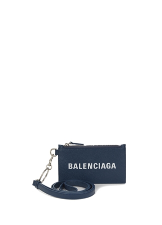 Balenciaga Kadın Mavi Logolu Deri Kartlık EU