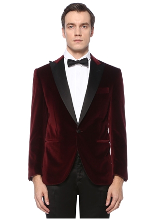 Corneliani Erkek Bordo Kırlangıç Yaka Garnili Kadife Smokin Ceketi 54 IT Corneliani Erkek Bordo Kırlangıç Yaka Garnili Kadife Smokin Ceketi 54 IT