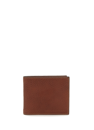 Brunello Cucinelli Erkek Taba Logo Detaylı Deri Cüzdan Kahverengi EU