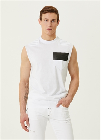 Philipp Plein Erkek Beyaz Garni Detaylı Kolsuz T-shirt L EU Philipp Plein Erkek Beyaz Garni Detaylı Kolsuz T-shirt L EU