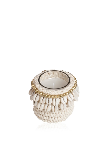 Room Diaries Beyaz Deniz Kabuğu İşlemeli Makrame Mumluk Bej Room Diaries Beyaz Deniz Kabuğu İşlemeli Makrame Mumluk Bej