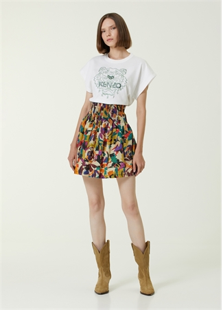 Kenzo Kadın Beli Lastikli Desenli Mini Etek 36 FR Kenzo Kadın Beli Lastikli Desenli Mini Etek 36 FR