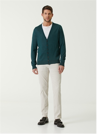 Pal Zileri Erkek Yeşil V Yaka Yün Triko Hırka 50 IT Pal Zileri Erkek Yeşil V Yaka Yün Triko Hırka 50 IT