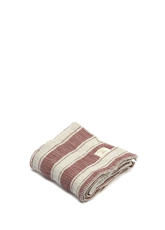 Miela Çocuk Marshmallow Kiremit Beyaz Çizgili Battaniye EU Miela Çocuk Marshmallow Kiremit Beyaz Çizgili Battaniye EU